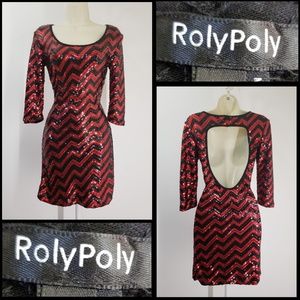 roly poly | Dresses | Roly Poly Woman Fully Sequins Dress Open Back ...